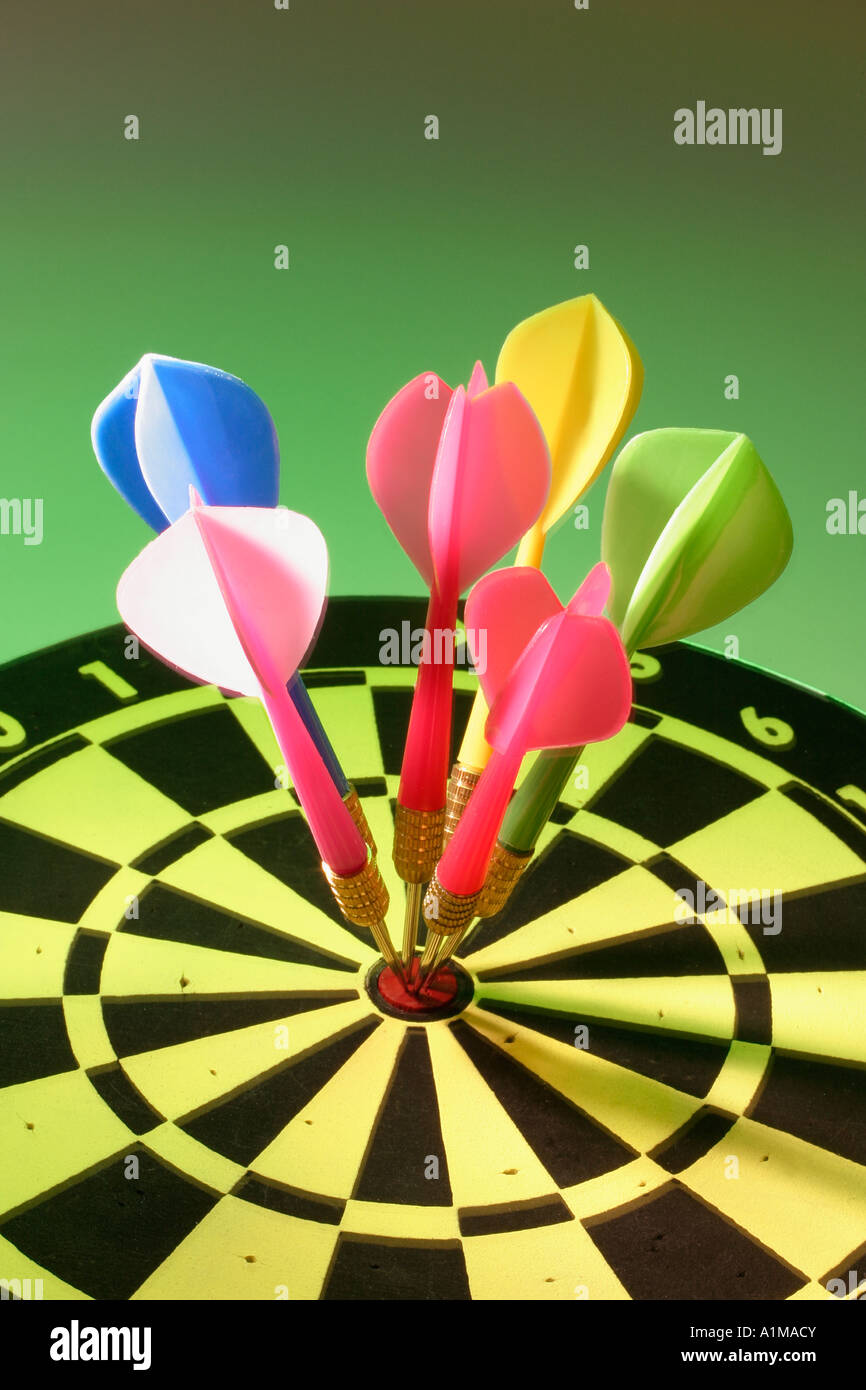 Darts on Target of Dartboard Stock Photo - Alamy