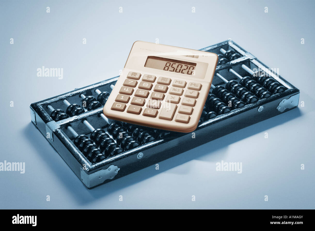 Calculator and Abacus Stock Photo - Alamy