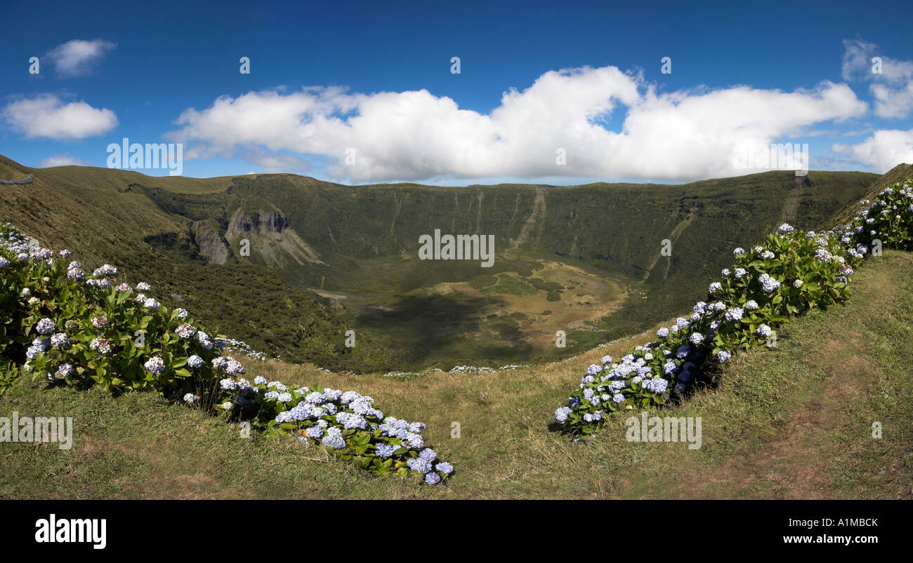 Volcanic crater, Reserva Natural da Caldeira do Faial, Faial Island ...