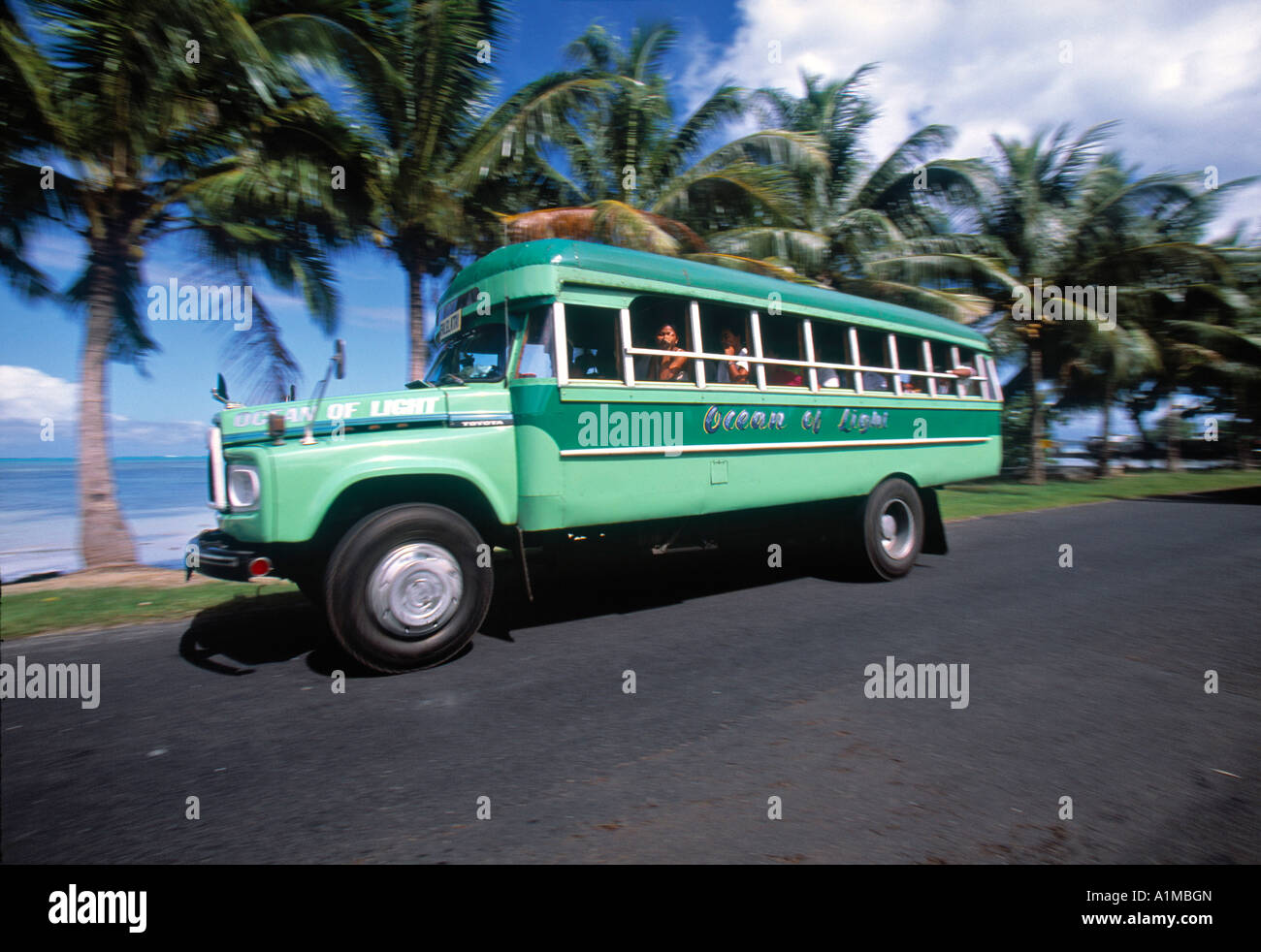 Local bus, Samoa Stock Photo - Alamy