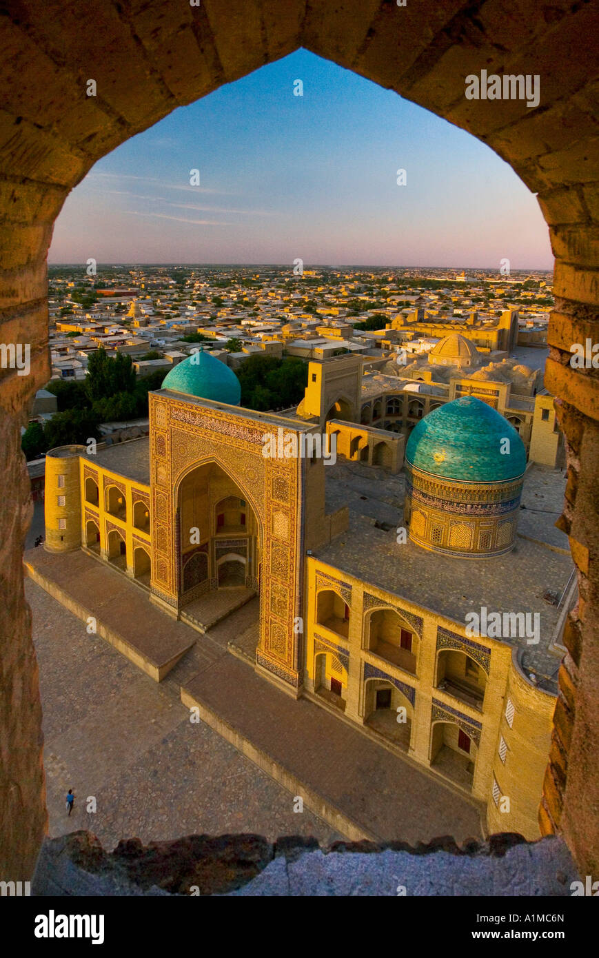 Mir-i-arab Madrassah from Kalon minaret, Bukhara, Uzbekistan Stock Photo - Alamy
