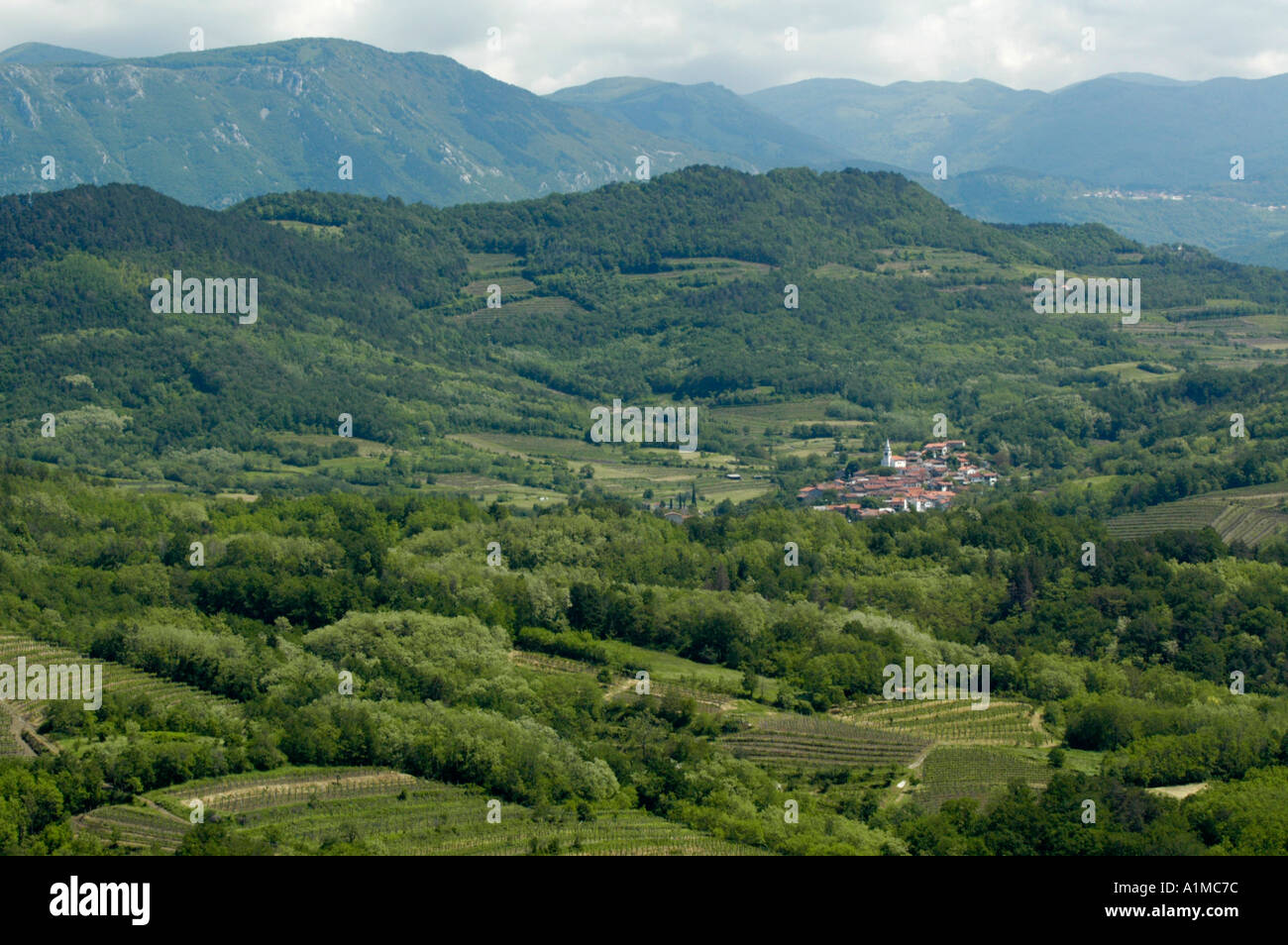 small village, forest hills Stock Photo - Alamy