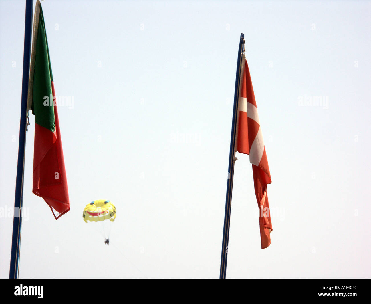 Flag flags Parasailing Mediterranean sport sea ocean sun summer Costa ...