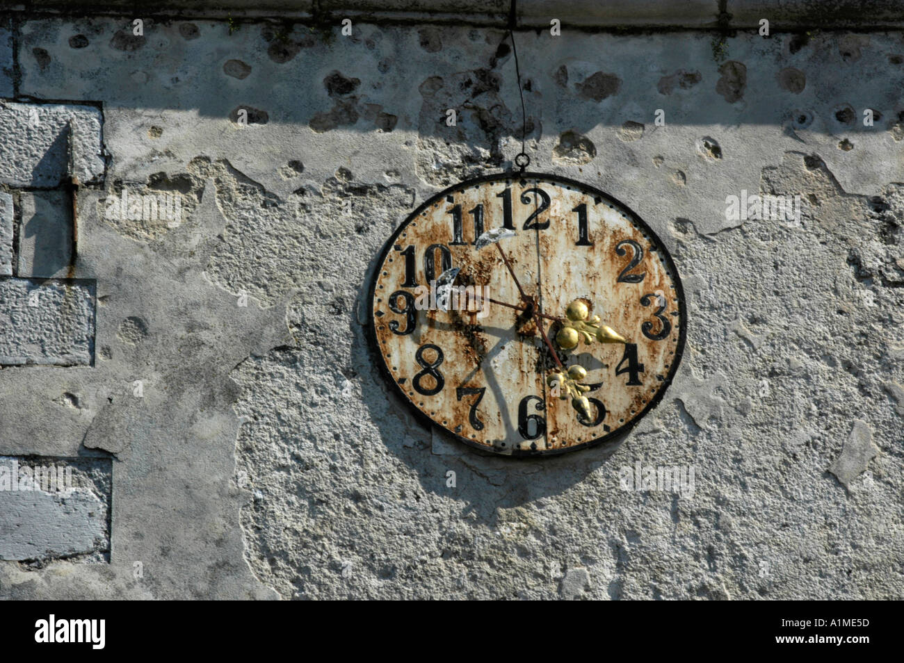 rusty clock on church tower Stock Photo - Alamy