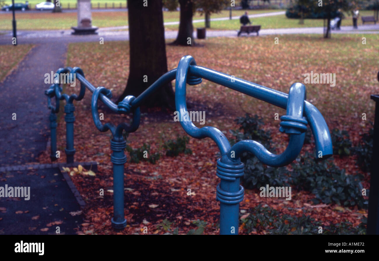 Urban park handrail Hampshire Colour Stock Photo - Alamy