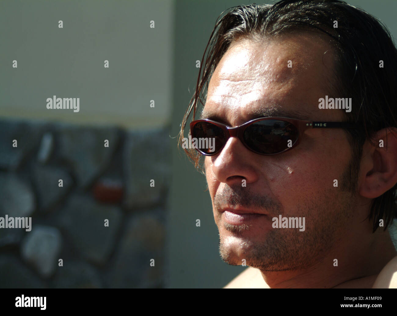 Portrait dark swarthy unshaven smoking shades sunglasses people hi-res ...