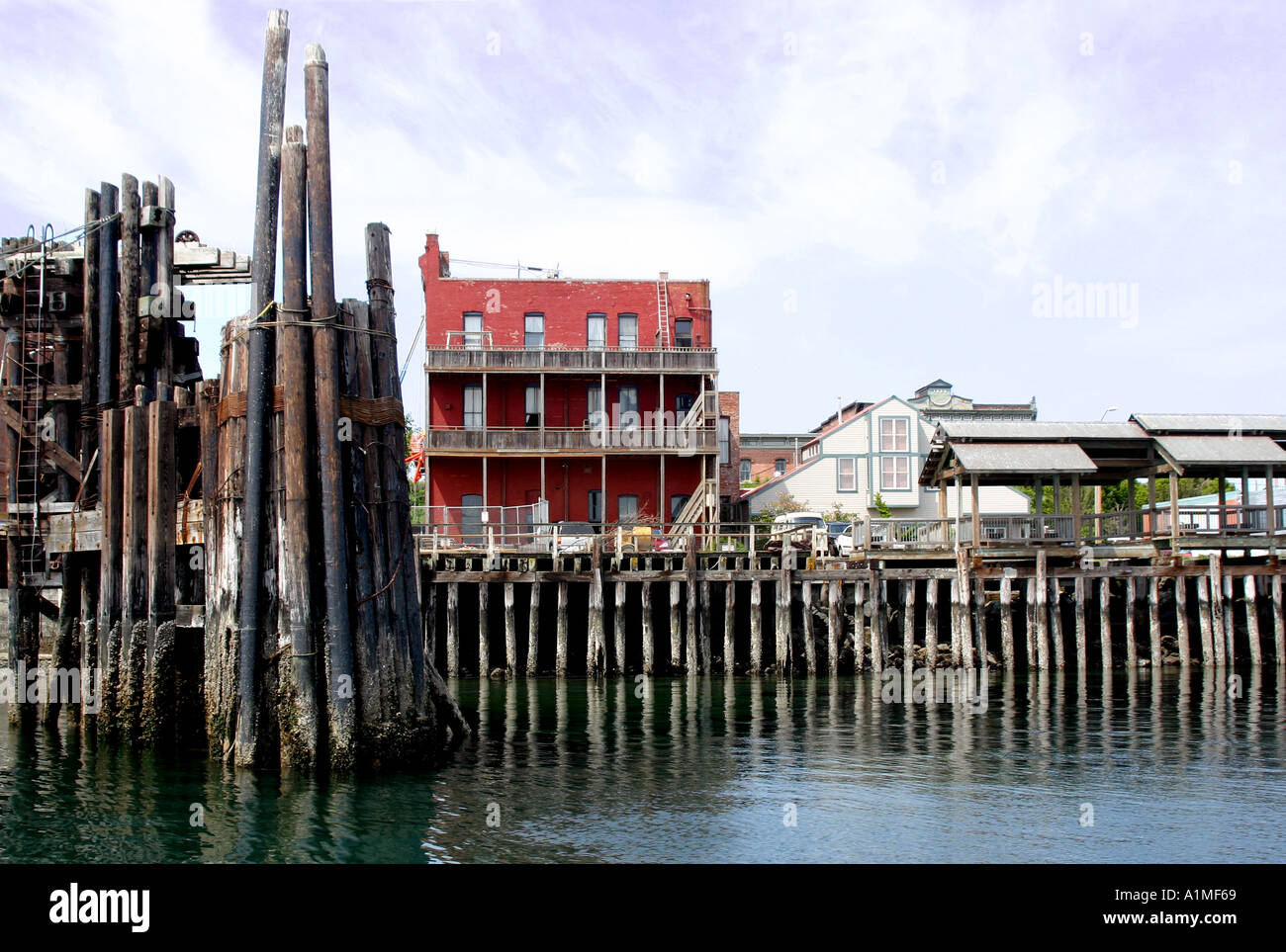Port Townsend red brick building Stock Photo - Alamy