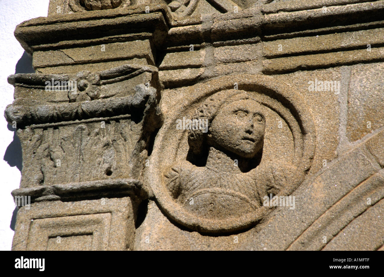 Portugal Obidos whitewashed houses castle walls Stock Photo - Alamy