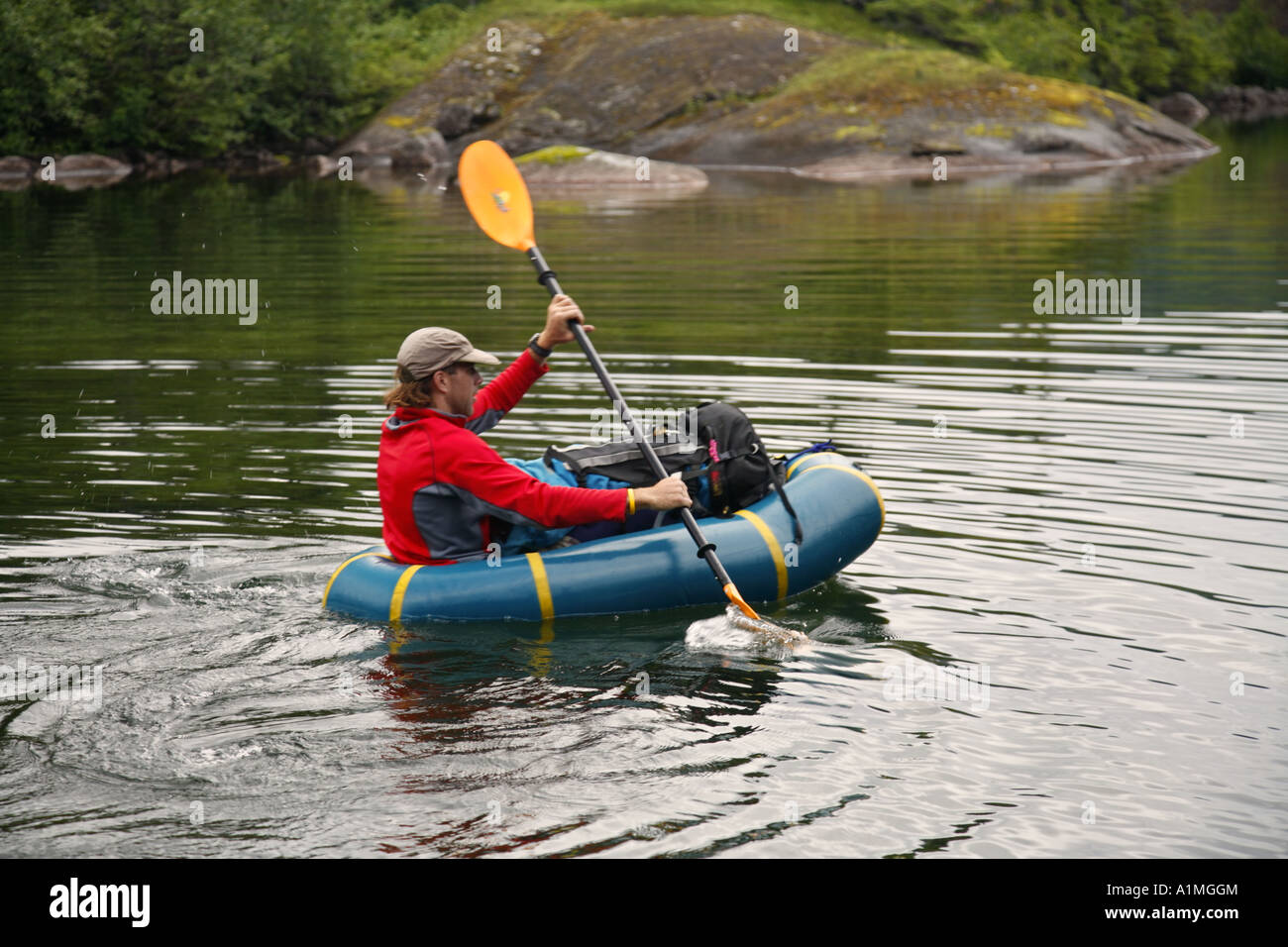 Pack rafting an unnamed lake on Culross Island Prince William Sound ...