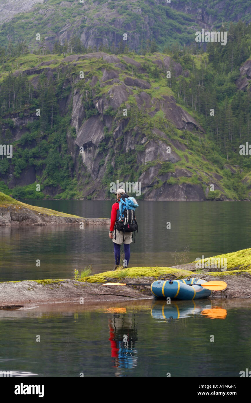 Pack rafting an unnamed lake on Culross Island Prince William Sound ...