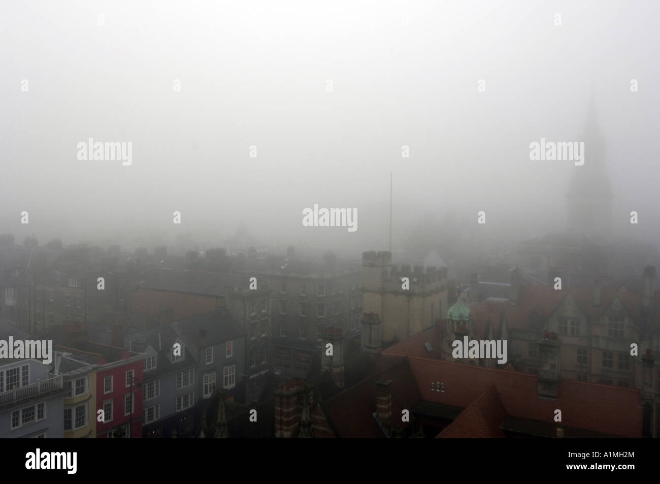 Central Oxford and Lincoln College Library in the mist Stock Photo - Alamy