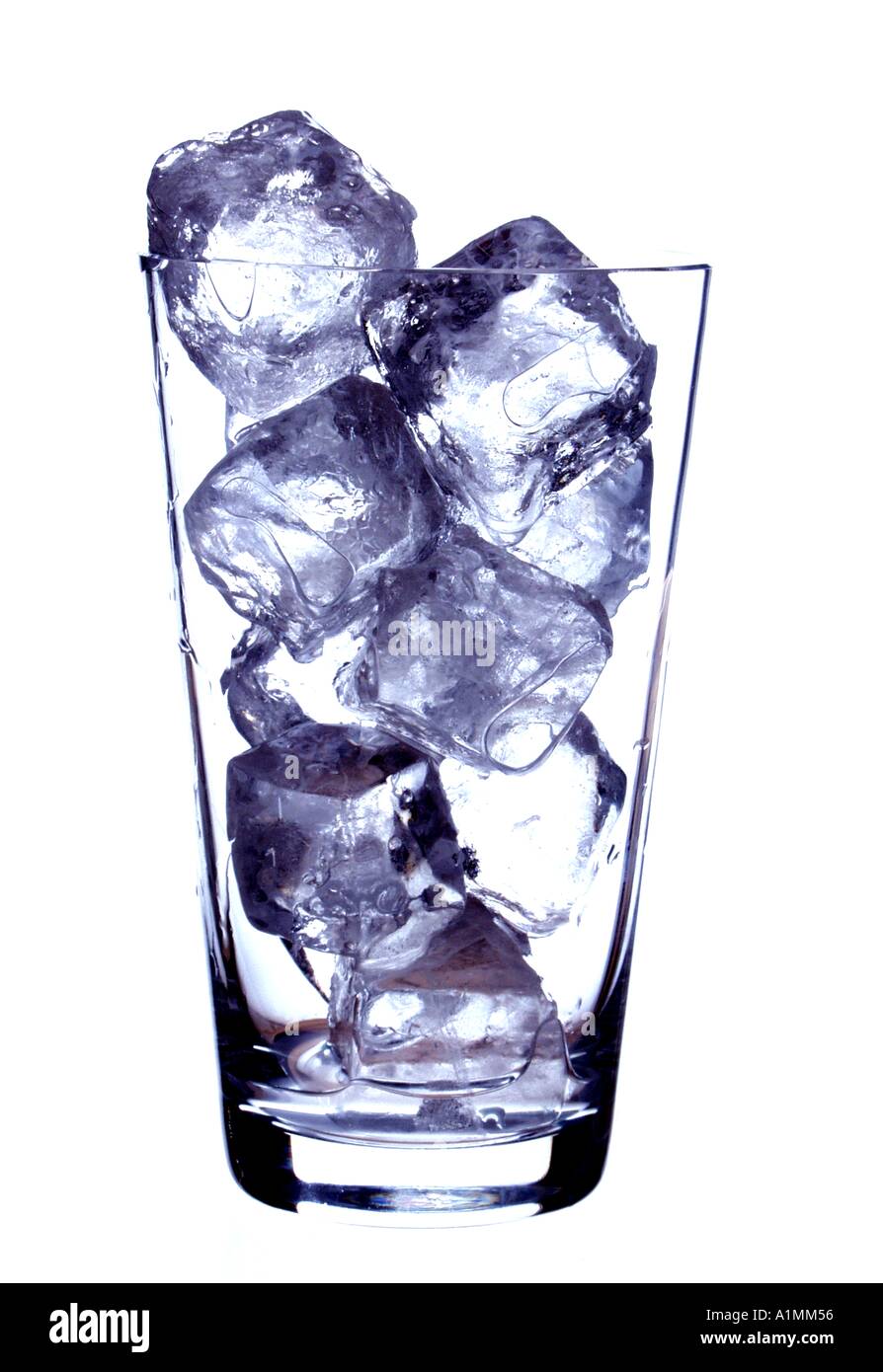 Ice cubes in glass Stock Photo - Alamy