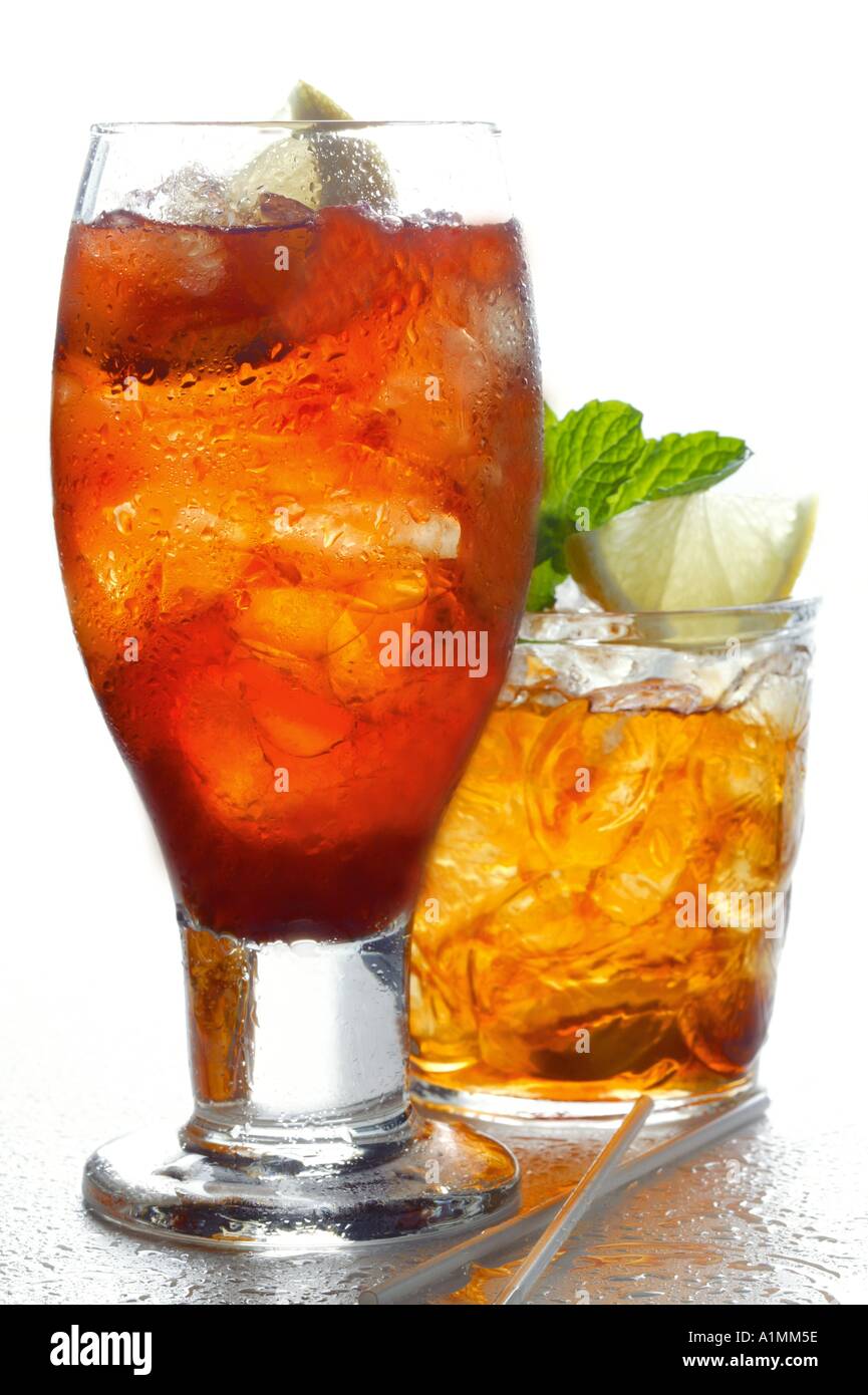 Two glasses drinks lemon hi-res stock photography and images - Alamy