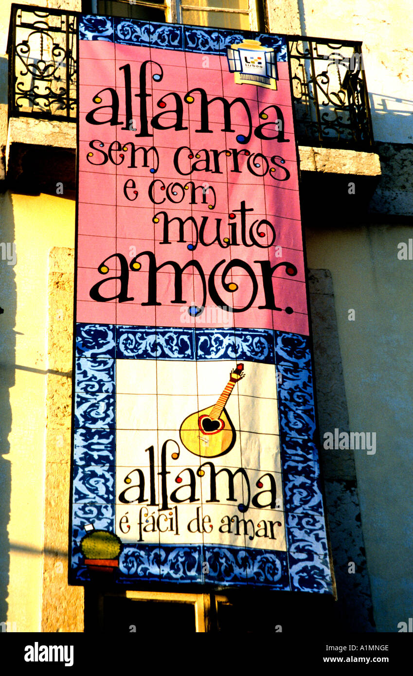 Portugal Lisbon Lisboa Town Historic Centre Alfama Lisbon Sign Board ...