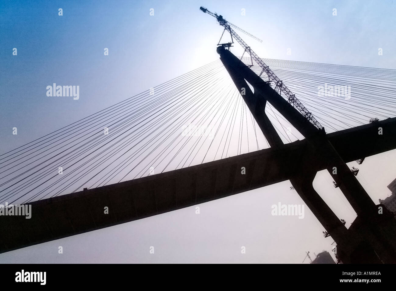 Constructing bridge over the Yangtze River Badong Hubei Province Three ...