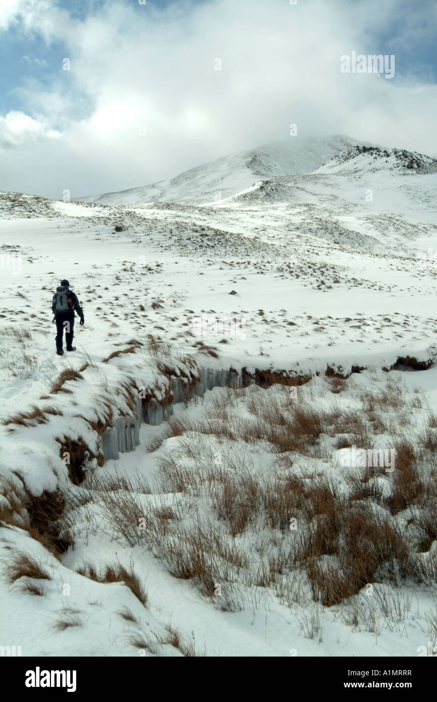 Winter walk on Moelwyn Mawr Stock Photo - Alamy