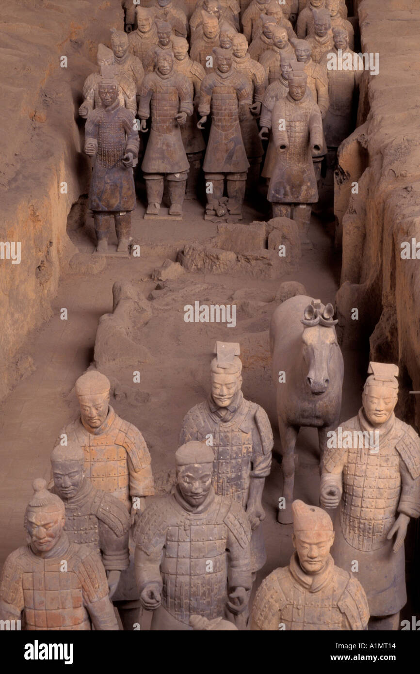 Terra cotta warriors in the Tomb of Emperor Qin Shihuangdi Xian Shaanxi ...