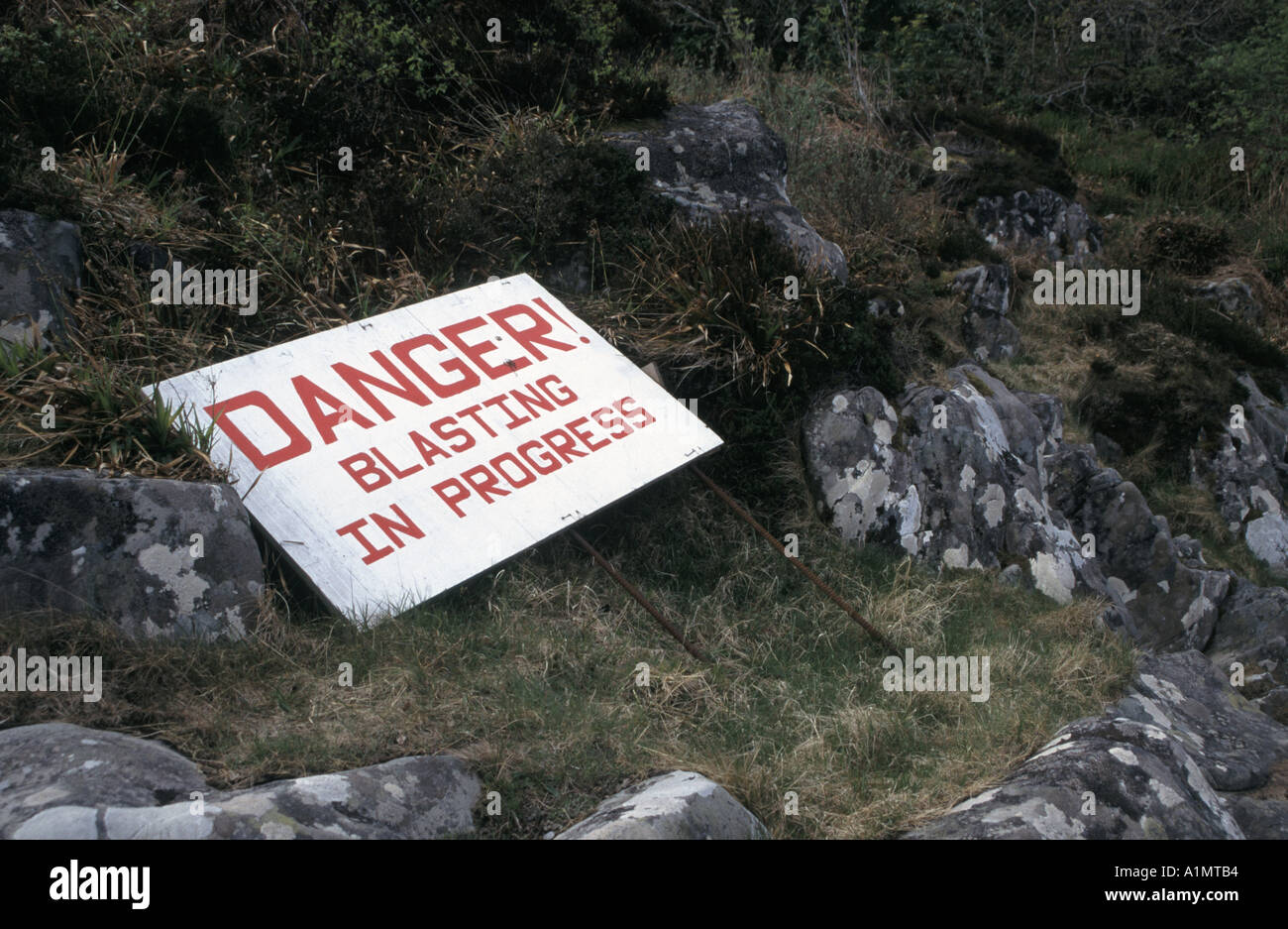 Danger quarry blasting sign hi-res stock photography and images - Alamy