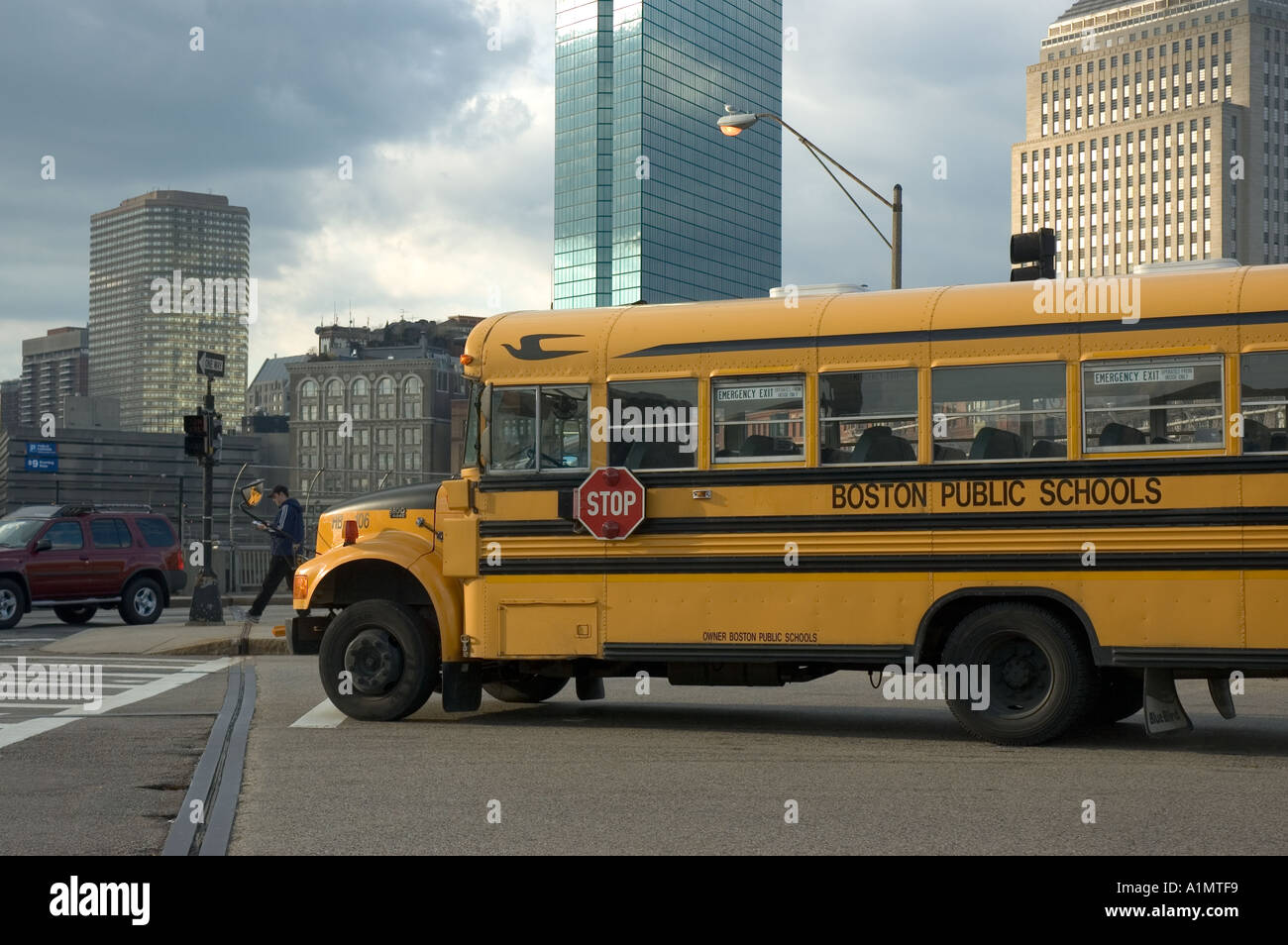 School Bus in Boston Massachusetts Stock Photo - Alamy
