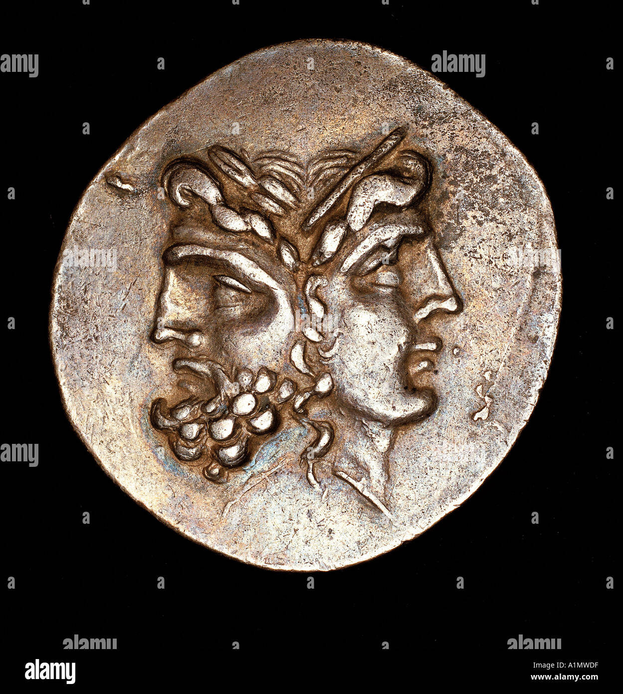 Male and Femal Heads possibly Philonome and Tenes Stock Photo - Alamy
