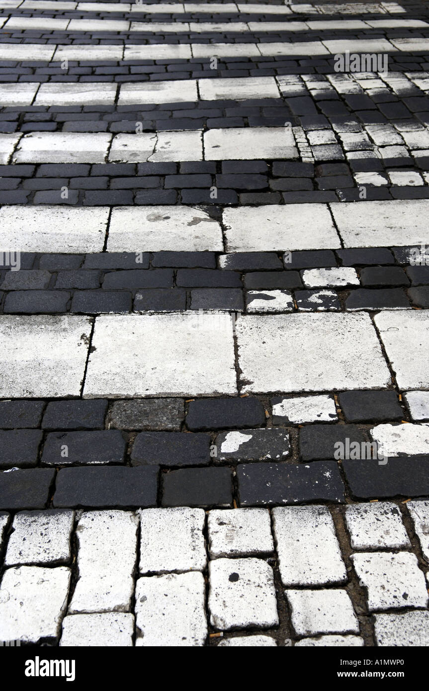 black white floor road surface pavement sidewalk tiled designed pattern ...