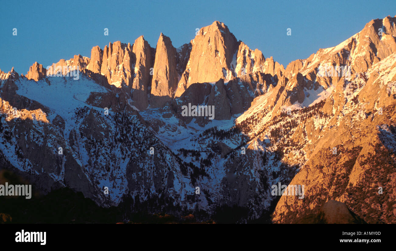 Mt Mount Whitney Tallest mountain in the USA California Stock Photo - Alamy
