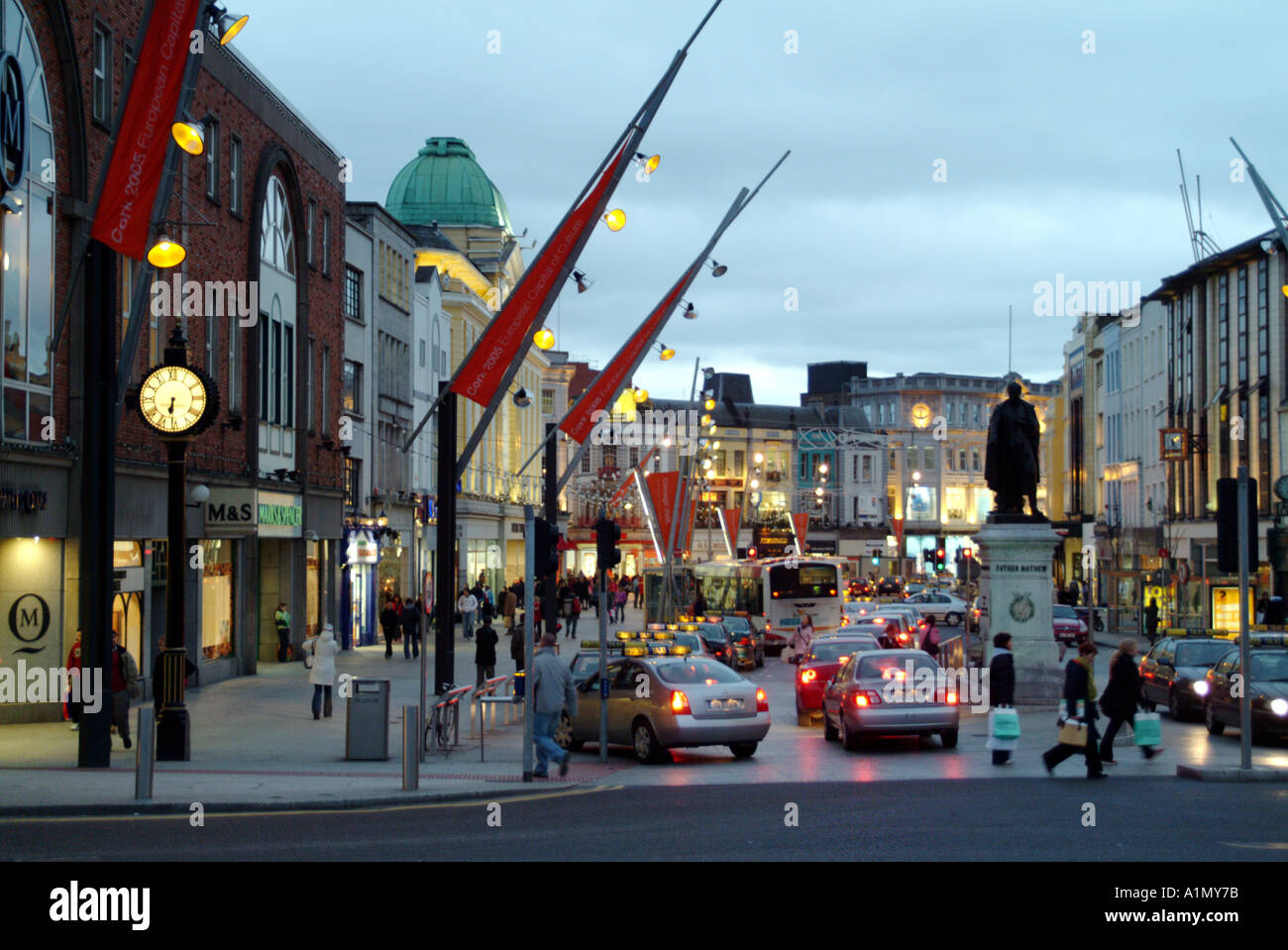 night time St Patricks Street Cork southern Ireland Eire Stock Photo ...