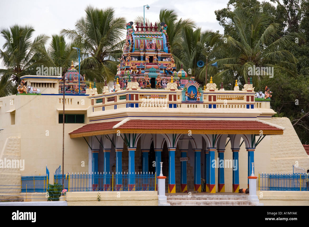Hindu temple in the village of Karaikudi in the Chettinad area of the ...