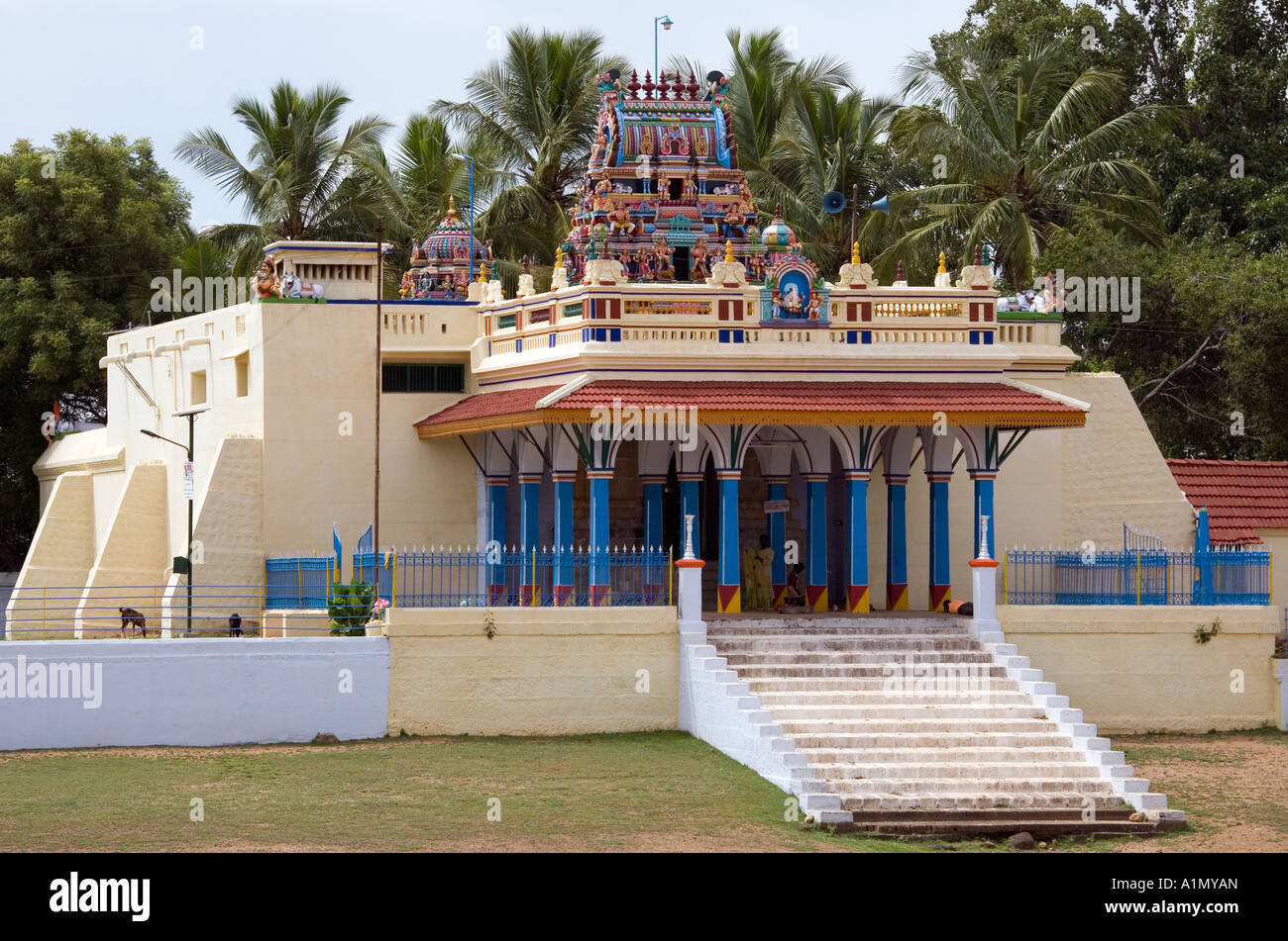 Hindu temple in the village of Karaikudi in the Chettinad area of the ...