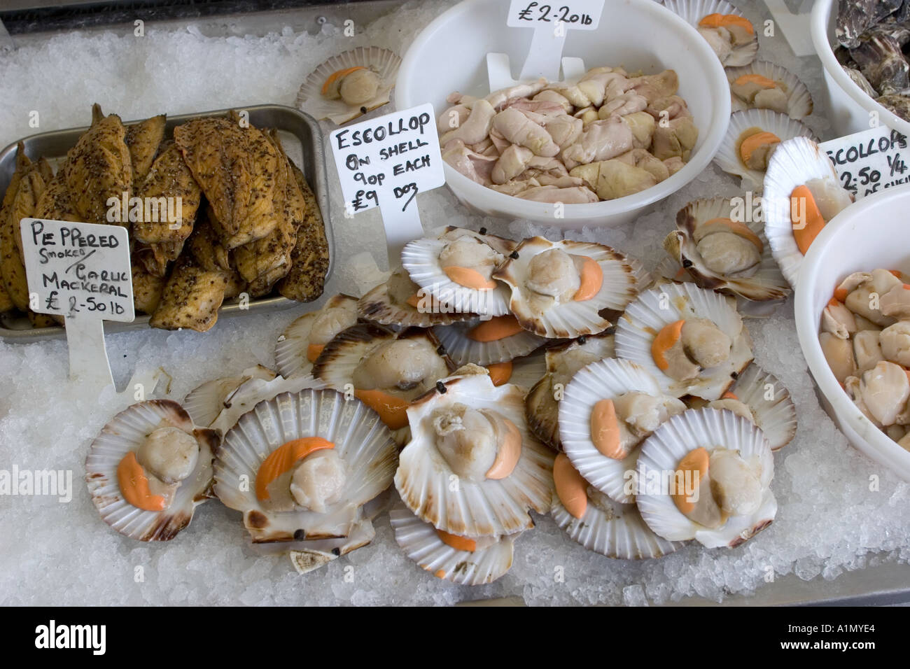 Fish Market Seafood Stall Whitstable Kent England UK Stock Photo - Alamy