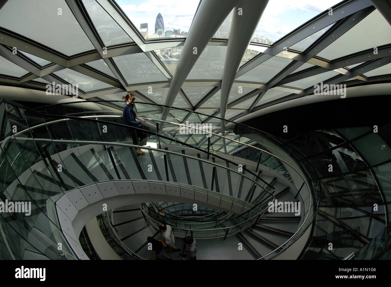 inside interior day daylight London City Hall London England English ...