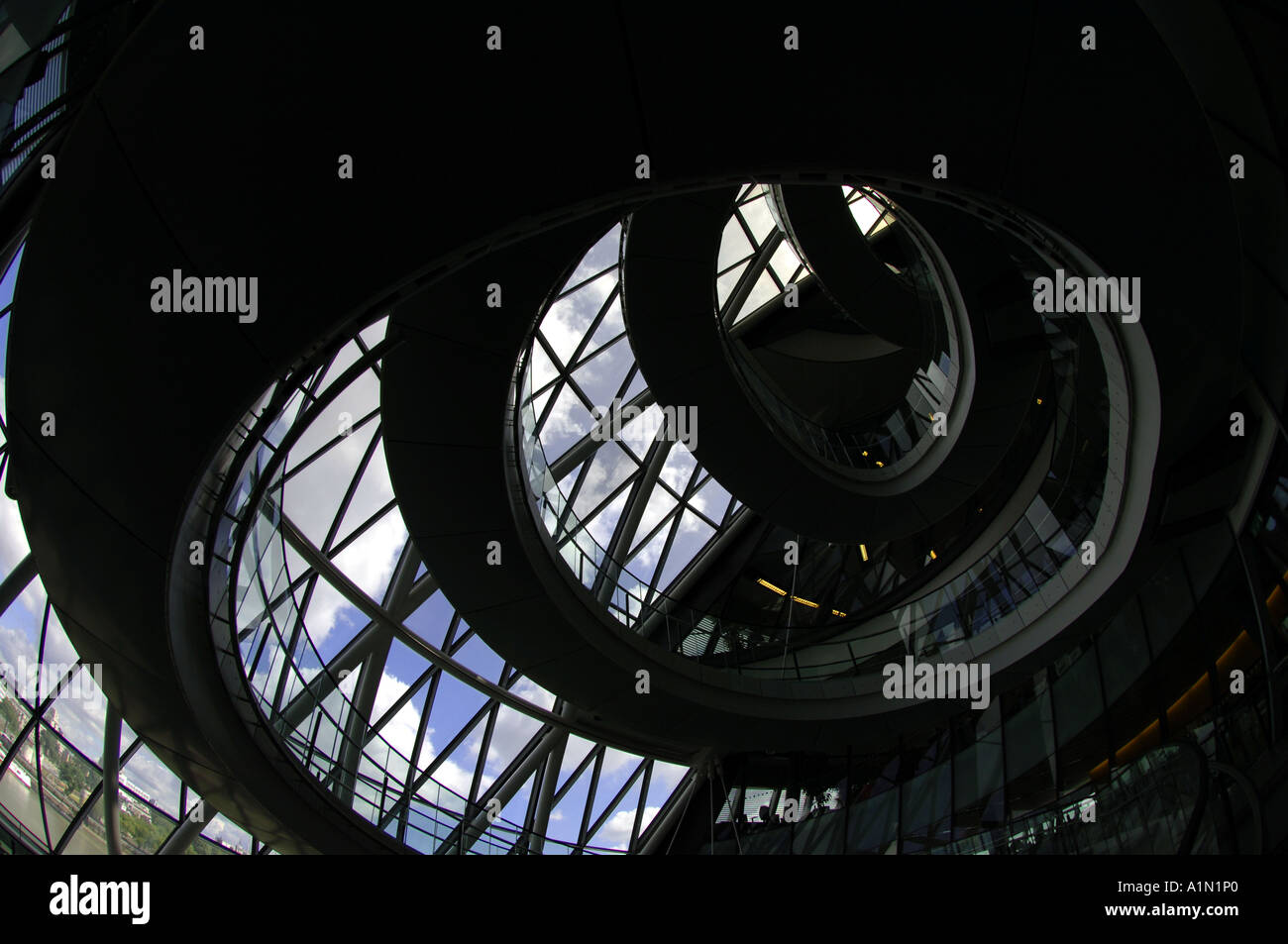 inside interior day daylight London City Hall London England English ...