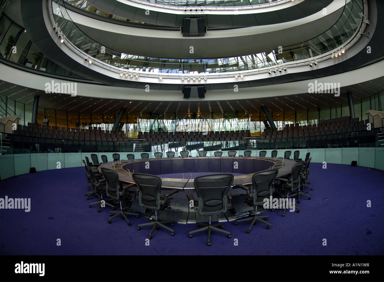 inside interior day daylight London City Hall London England English ...