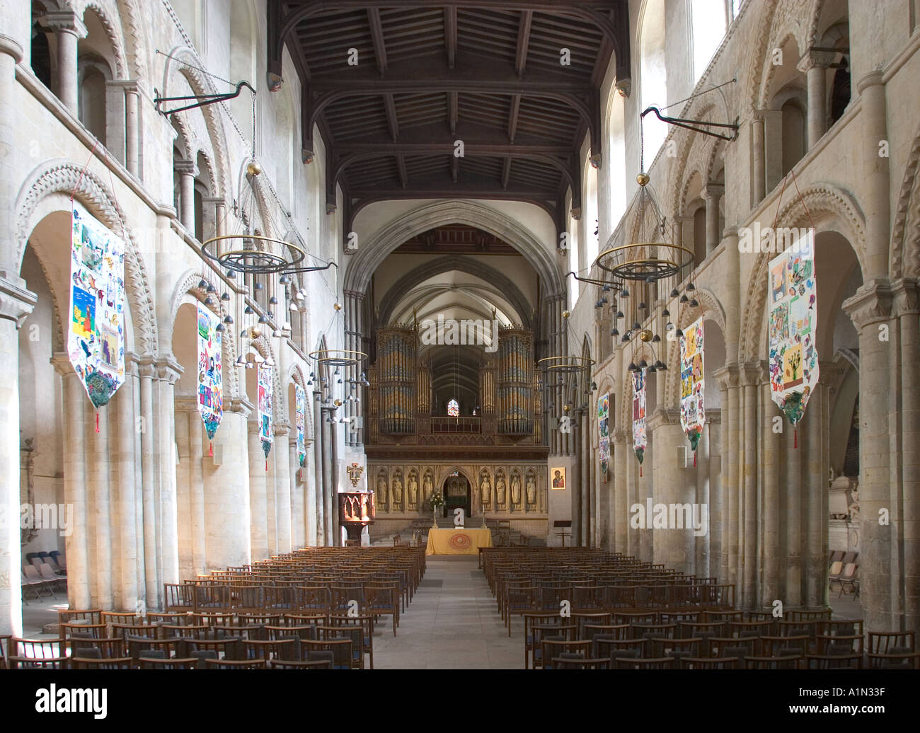 Interior of Rochester Cathedral Rochester Kent UK Stock Photo - Alamy