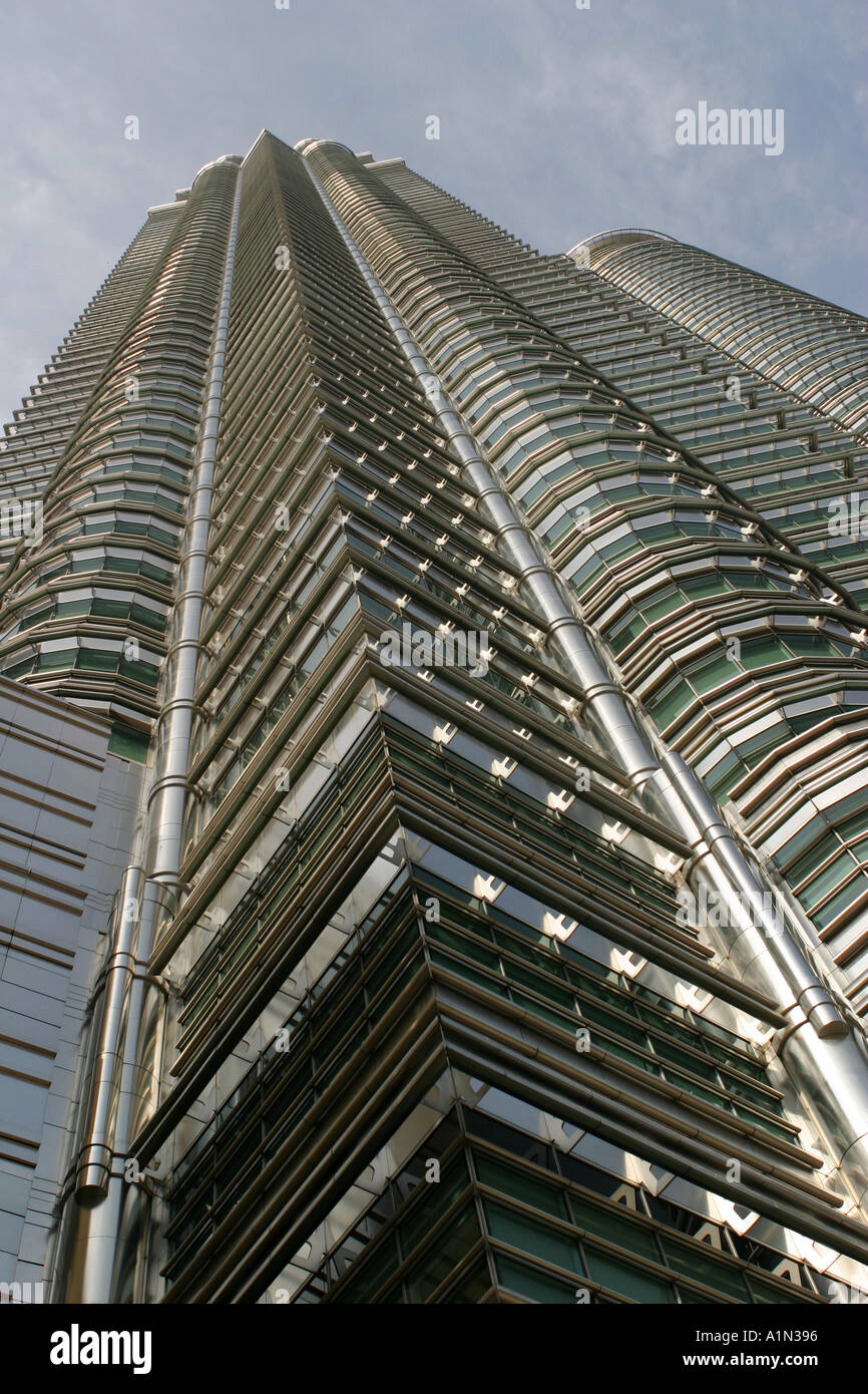 Closeup abstract of the Petronas towers in Kuala Lumpur city Malaysia ...