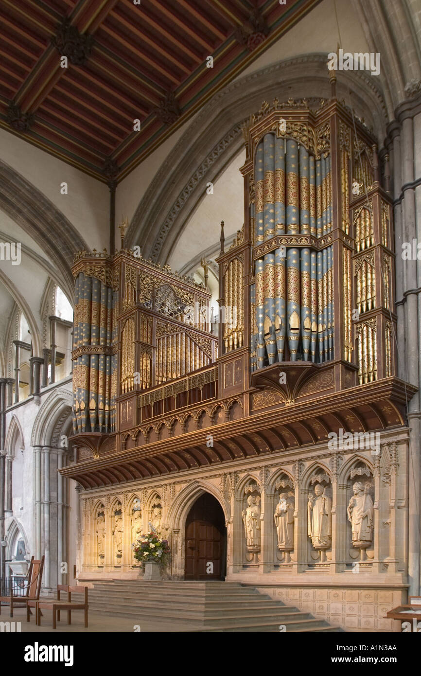 Quire screen and Pilgim steps Rochester Cathedral Kent UK Stock Photo ...