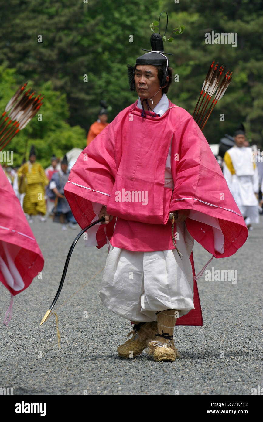 6th century period colourful costume at the Aoi matsuri festival in ...