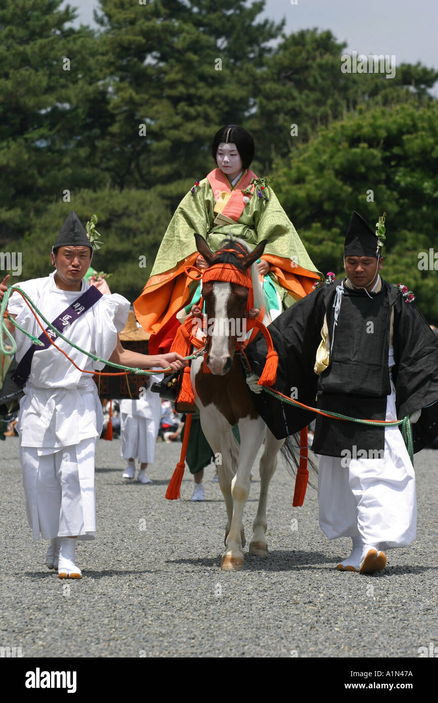 Japanese woman wearing traditional 6th century costume rides on ...