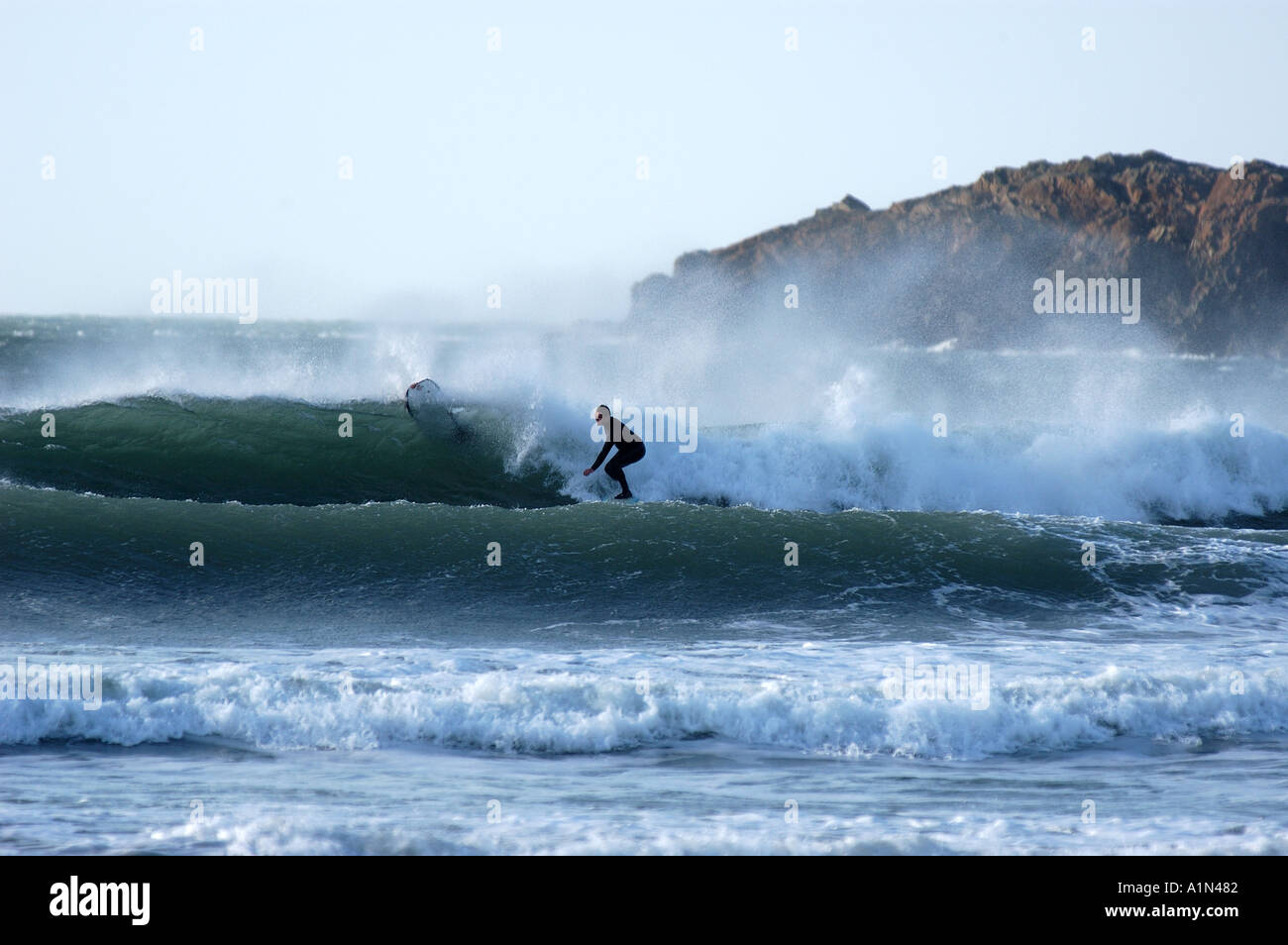 Surfing Whitesands Beach pembrokeshire wales Stock Photo - Alamy
