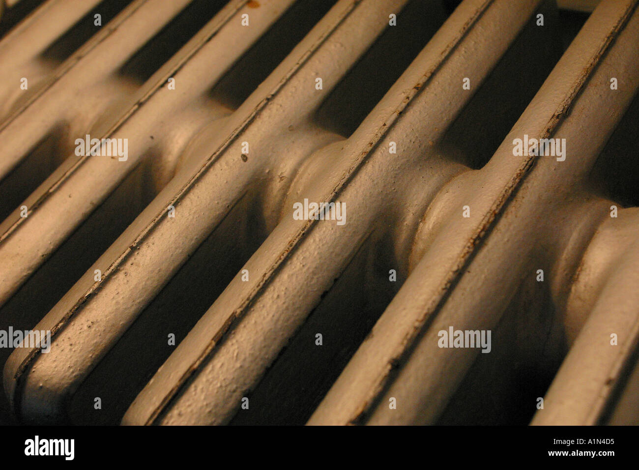 Detail image of a radiator typical of many used to heat older homes ...
