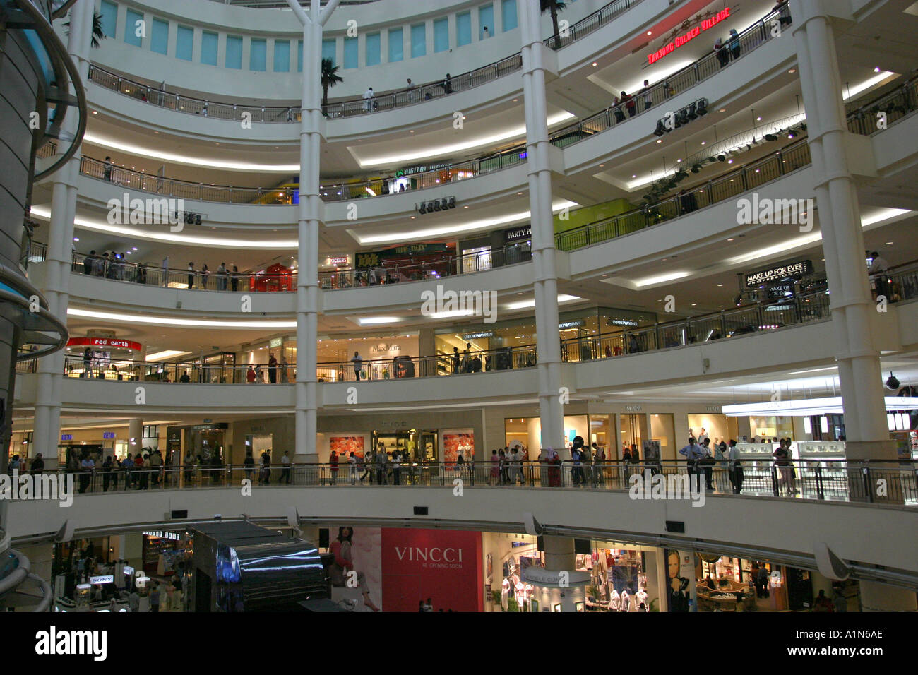The KLCC shopping centre mall underneath the Petronas Twin Towers in Kuala Lumpur Malaysia Asia ...