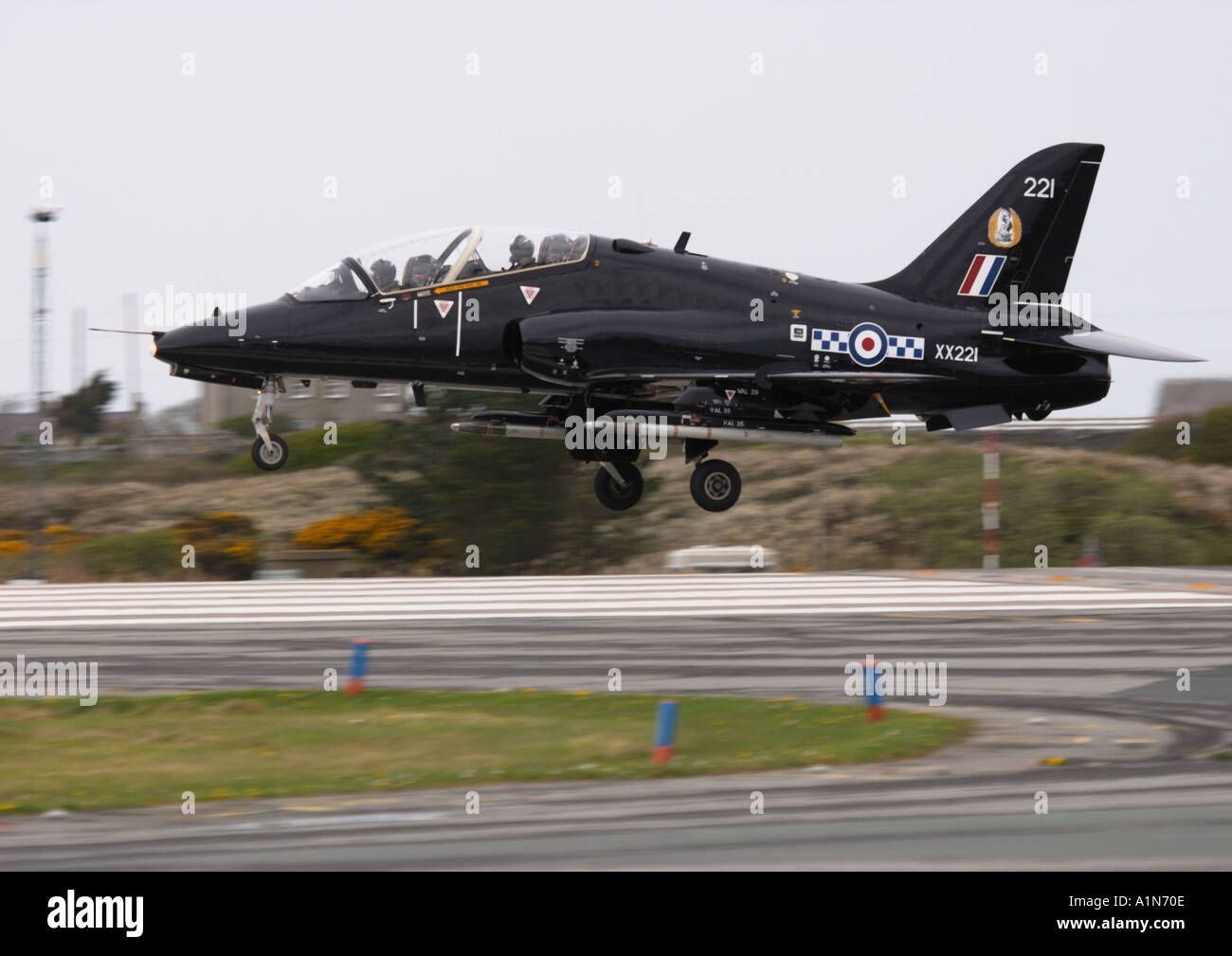 No 19 Squadron Hawk T1 landing at RAF Valley Stock Photo - Alamy
