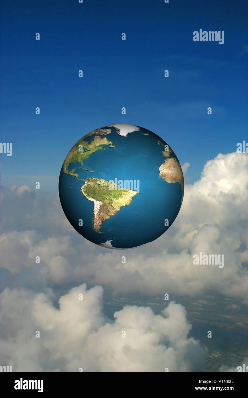 Earth Floating In Blue Sky Clouds Photo Photos Photographs Nature ...