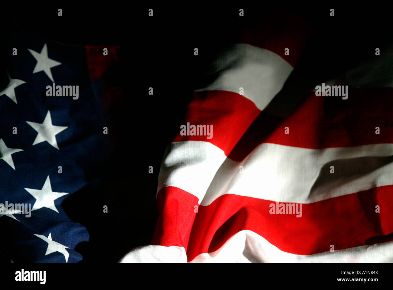 American Flag in Shadows Light Concept Photo Stock Photo - Alamy