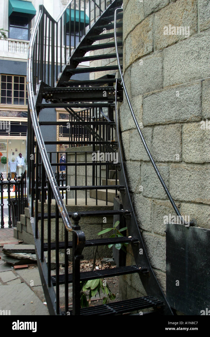 Exterior Curved Metal Staircase Boston Stock Photo - Alamy