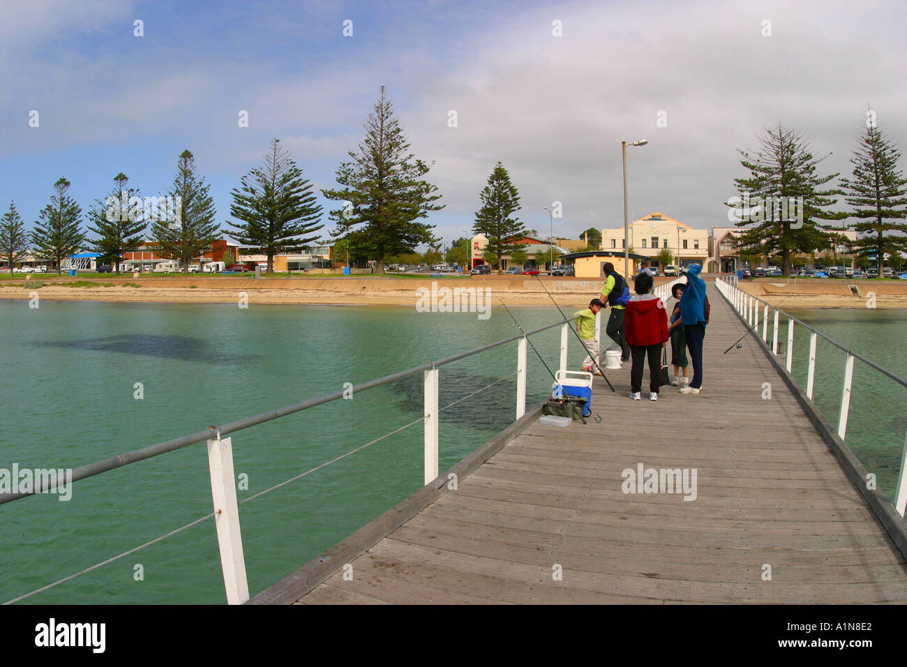 Port Lincoln town Jetty coastal town Stock Photo - Alamy