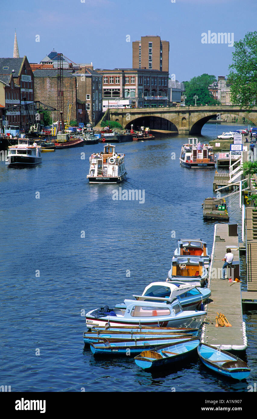 Boats and pleasure cruisers on the River Ouse York North Yorkshire ...