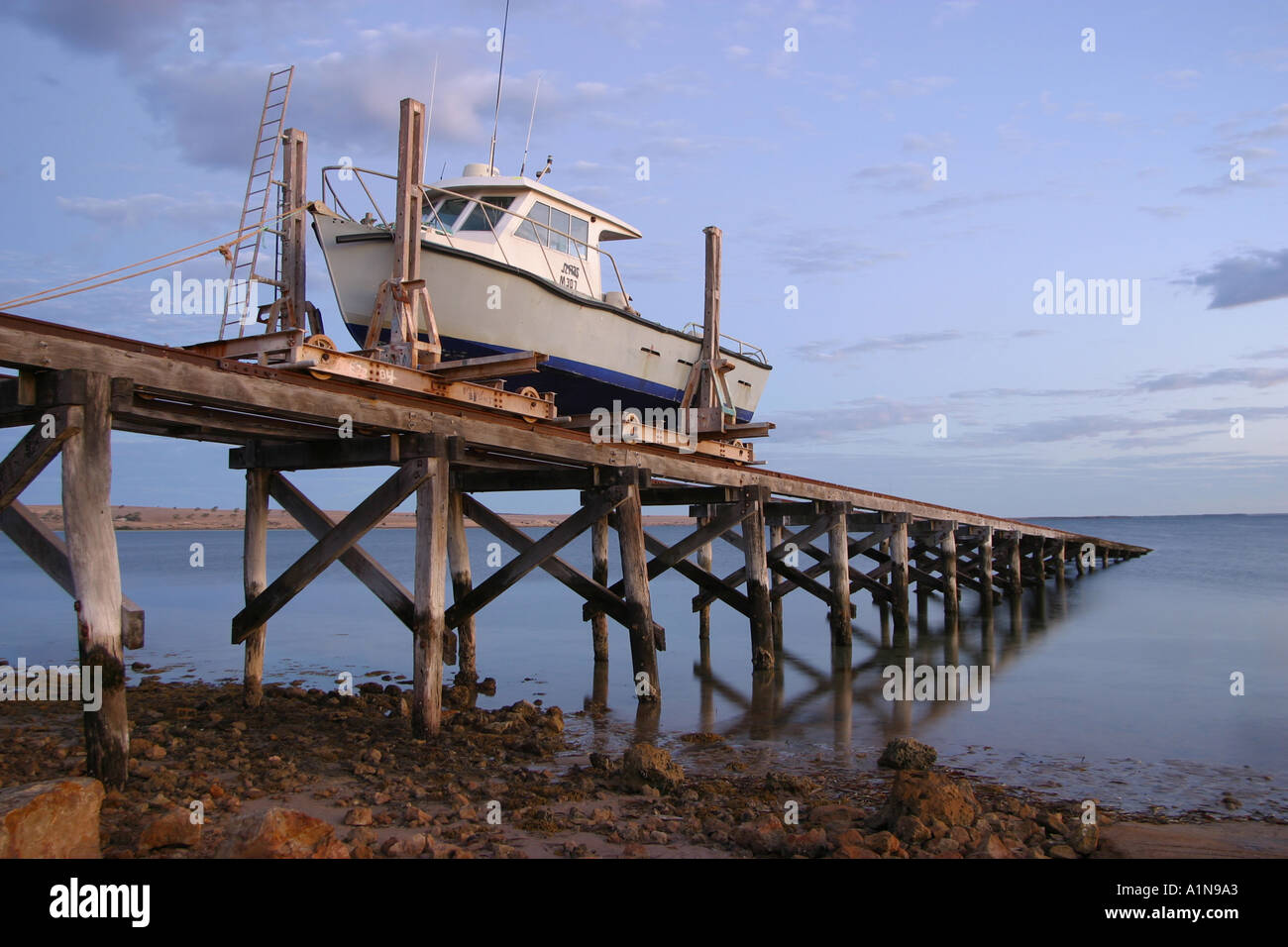 Streaky Bay Jetty and town South Australia Stock Photo - Alamy