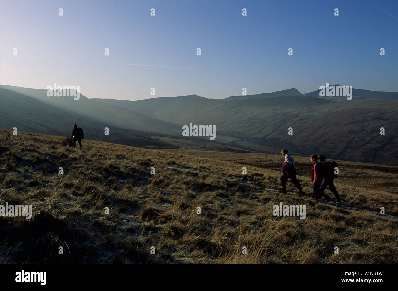 Ridges and summits Brecon Beacons National Park Powys Wales UK Europe ...