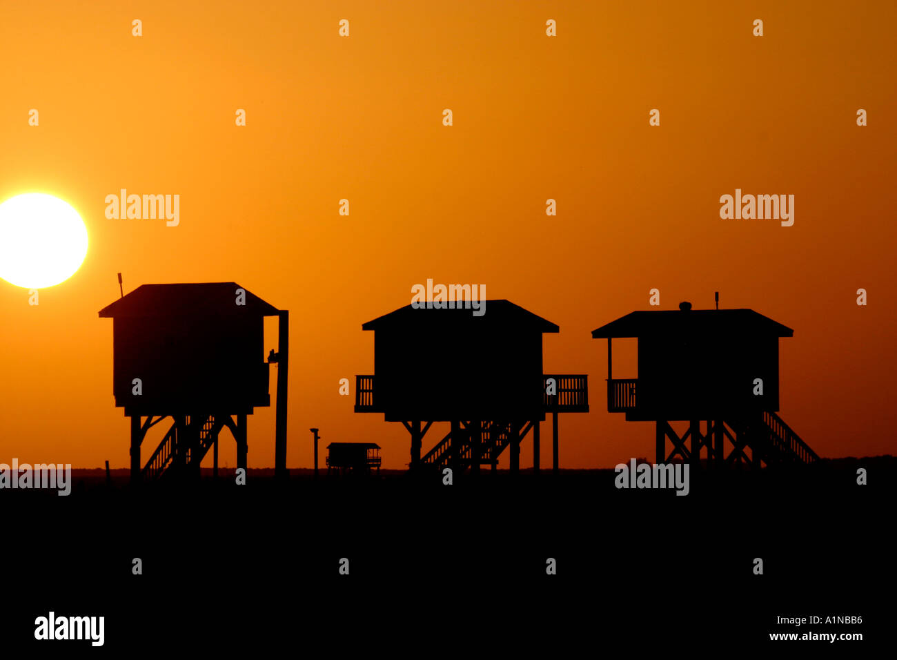 Sunset on the Gulf Coastal of Texas Stock Photo - Alamy